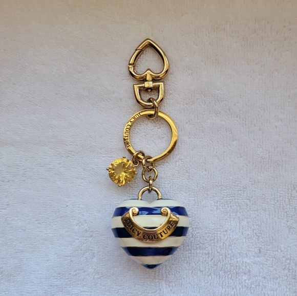 Juicy Couture | Accessories | Y2k Juicy Couture Enamel Heart Stripe Key ...